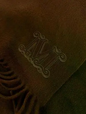Max Mara Cashmere Stole With Monogram Embroidery Rust