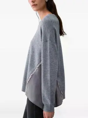 Liu Jo Knit Sweater With Inserts In Satin