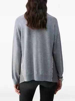 Liu Jo Knit Sweater With Inserts In Satin