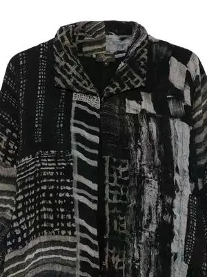 YAVI Patchwork-pattern Crinkled Jacket