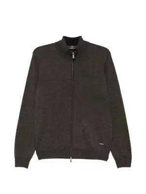 MANDELLI Zip-up High-neck Cardigan - Brown