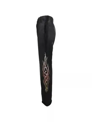 KAMIYA Flame-print Bootcut Track Pants