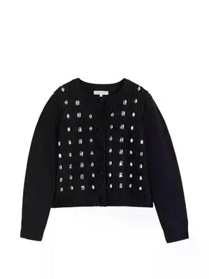 Chinti & Parker Crystal-embellished Cable-knit Cardigan