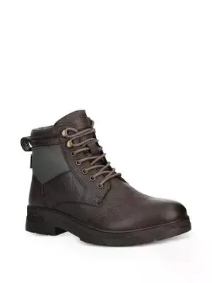 Barbour Eslington Grained Leather Panelled Boots - Brown