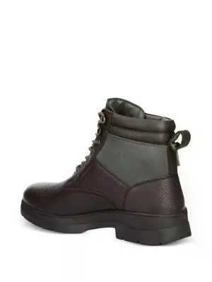 Barbour Eslington Grained Leather Panelled Boots - Brown