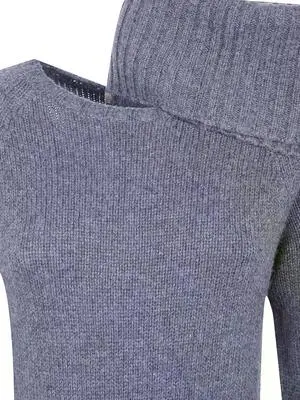 TWINSET Belted Ribbed-knit Midi Dress