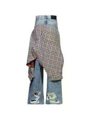 Natasha Zinko Layered Check-pattern Jeans