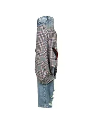 Natasha Zinko Layered Check-pattern Jeans