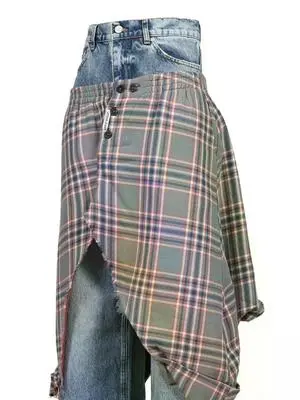 Natasha Zinko Layered Check-pattern Jeans