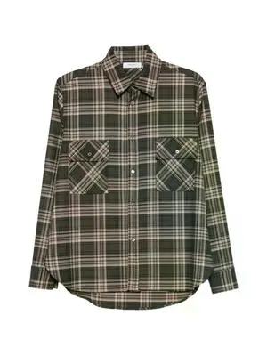 NINA 14.7 Check-pattern Flap-pocket Shirt - Green