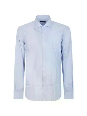 FAY Striped Embroidered-logo Shirt - Blue
