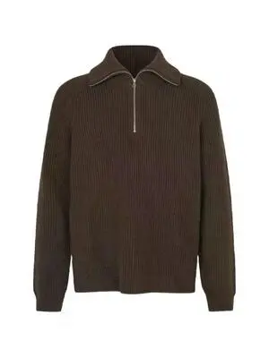 SAMSOE SAMSOE Sarick Ribbed-knit Sweater - Brown