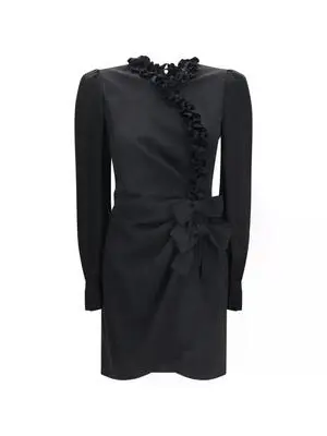 Alessandra Rich Ruffled Silk-jacquard Dress