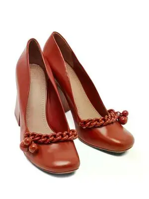 Tory Burch Chain-link Block-heel Pumps