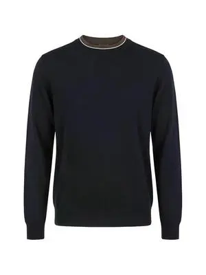 PESERICO Contrast-trim Wool Sweater - Blue