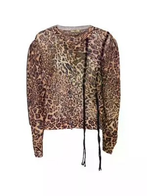 Pho Firenze Leopard-print Fringed Cardigan - Brown