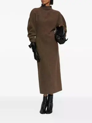 Max Mara Wool And Cashmere Jersey Dress Mud