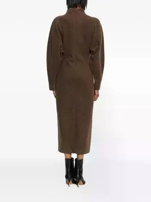 Max Mara Wool And Cashmere Jersey Dress Mud