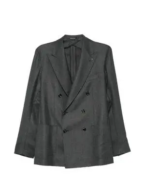 Tagliatore Double-breasted Peaked-lapels Jacket - Grey