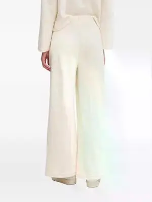 Dkny Ribbed-knit Wide-leg Trousers - Neutrals