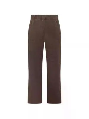 A PAPER KID Pleated Gabardine Trousers - Brown