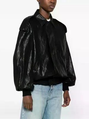 NINA 14.7 Crinkled Epaulette Bomber Jacket