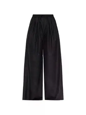 MAX MARA Wool Flannel Wide-leg Trousers Dark - Grey