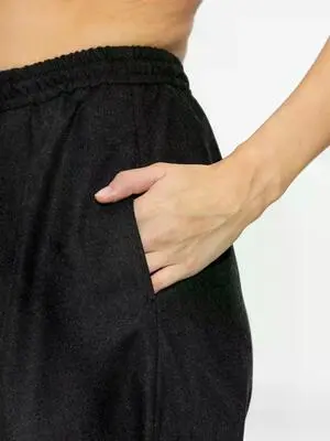 MAX MARA Wool Flannel Wide-leg Trousers Dark