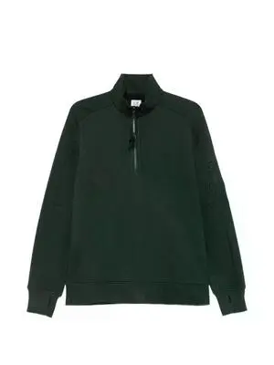 C.P. COMPANY Quarter-zip Lens-detail Sweatshirt - Green
