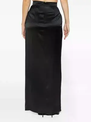 Max Mara Long Silk Satin Skirt Dark