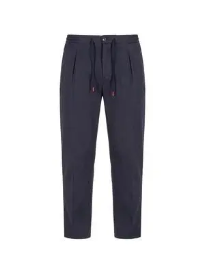 Kiton Pleated Drawstring Trousers - Blue