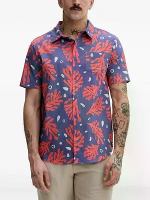 HURLEY Coral-print Short-sleeve Shirt - Blue
