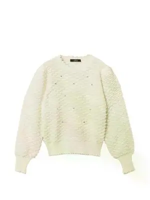 TWINSET Recycled Yarn Jumper With Embroidery - Neutrals