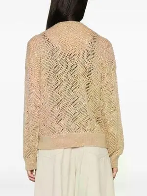 Brunello Cucinelli Sequin-embellished Open-knit Sweater