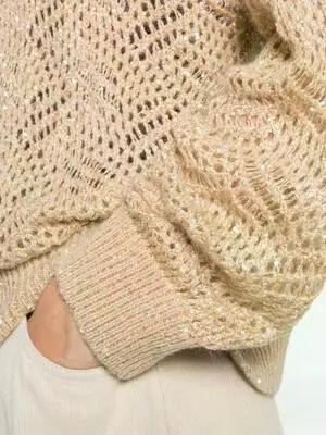 Brunello Cucinelli Sequin-embellished Open-knit Sweater