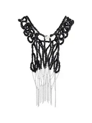 Noir Kei Ninomiya Bead-embellished Crochet Top