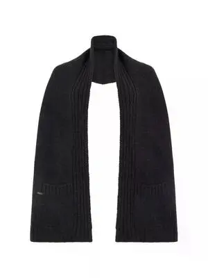 MOORER Ribbed-knit Pocket Scarf - Grey