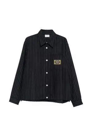 Drole De Monsieur Pinstripe-pattern Patch-detail Shirt