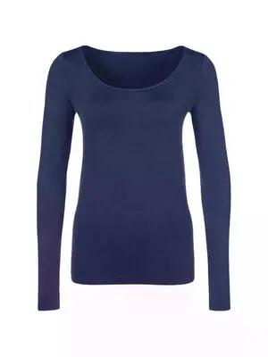 Wolford Luxe Scoop-neck Long-sleeve T-shirt - Blue