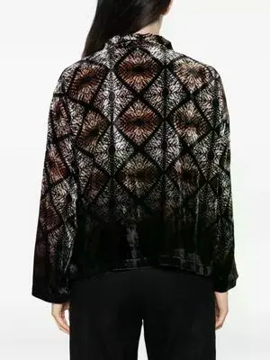 RAGA Geometric-print Velvet Jacket