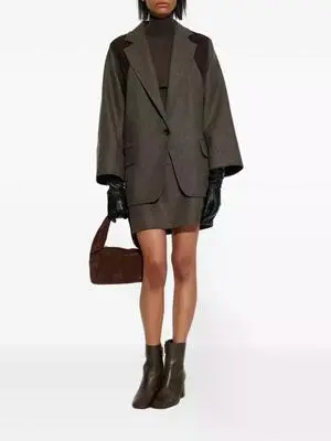 Max Mara Wool Yarn Polo-neck Sweater Mud