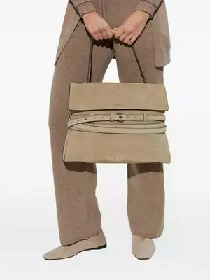 MOSCHINO Tie Me Suede Tote Bag - Neutrals