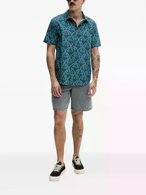HURLEY Palm-print Short-sleeve Shirt - Black