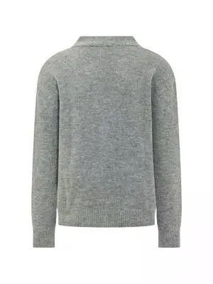 A PAPER KID Mélange-effect Button-up Cardigan