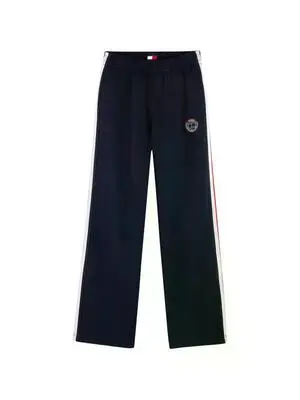TOMMY HILFIGER Logo-patch Side-stripe Track Pants - Blue