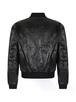 SUNFLOWER Ribbed-trim Leather Jacket