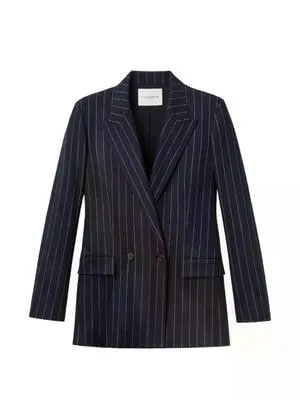 LAFAYETTE 148 Pinstripe Double-breasted Blazer - Blue