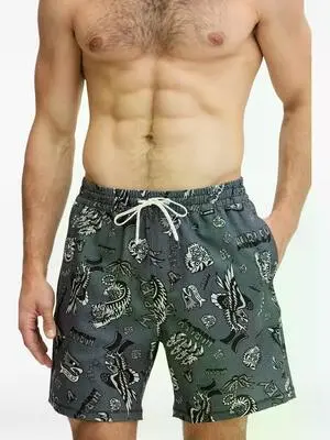 HURLEY Boardshort Graphic-print Drawstring Swim Shorts - Grey