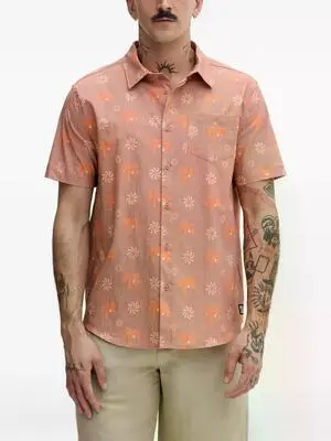 HURLEY Palm-print Short-sleeve Shirt - Orange
