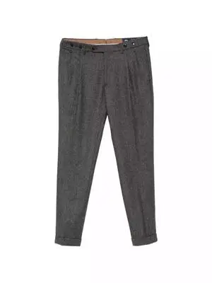 BERWICH Barber Herringbone-pattern Wool Trousers